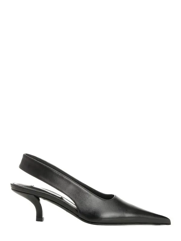 TOTEME Classic Leather Slingbacks - Black