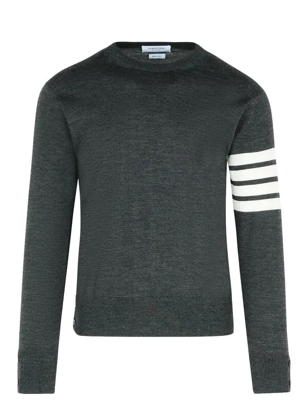 Thom Browne 4-bar Virgin Wool Sweater - Gray