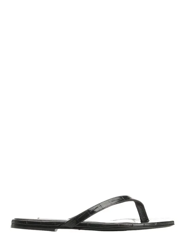 TOTEME Croco-embossed Flip Flops - Black