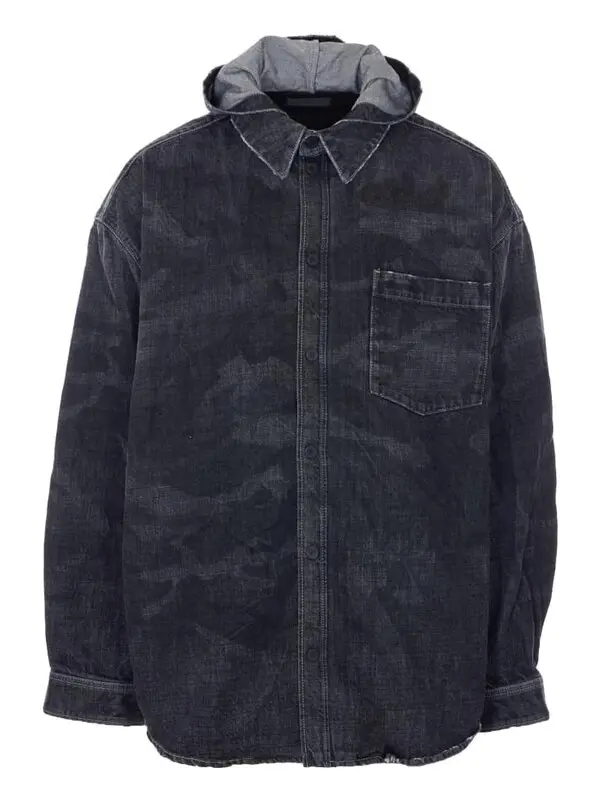 Balenciaga Denim Shirt Parka - Black