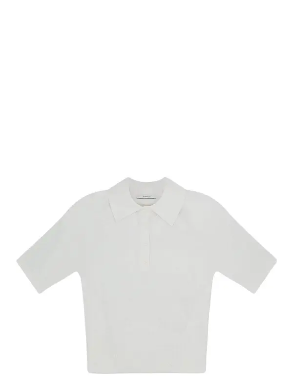 Givenchy Cropped Cotton And Silk Polo Shirt - Cream