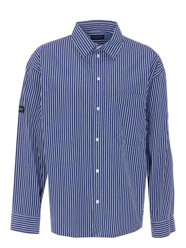 Balenciaga Logo Oversized Shirt - Blue