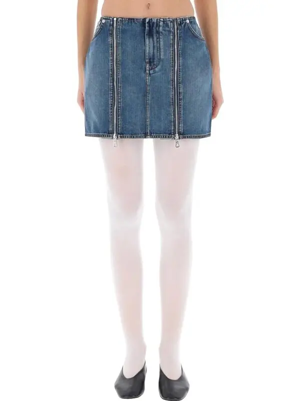 JEAN PAUL GAULTIER Miniskirt With Double Zipper - Blue