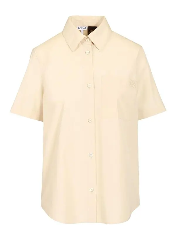 Loewe Short-sleeved Cotton Shirt - Cream