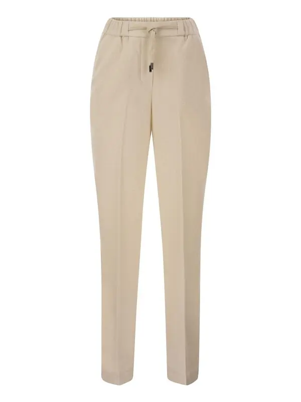 Peserico Tailored Virgin Wool, Cashmere And Metallic Fibre Jogger Trousers - Multicolor