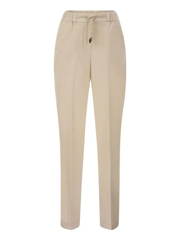 Peserico Tailored Virgin Wool, Cashmere And Metallic Fibre Jogger Trousers - Multicolor