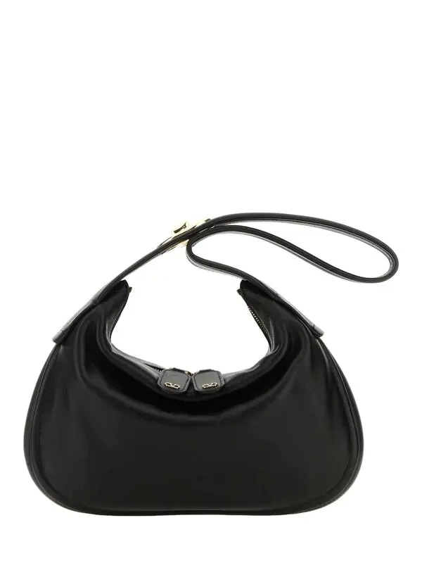Valentino Garavani Nappa Leather Small Go-hobo Shoulder Bag - Black