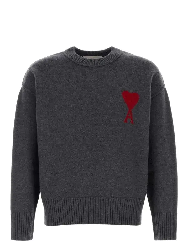 AMI Paris Virgin Wool Sweater - Gray