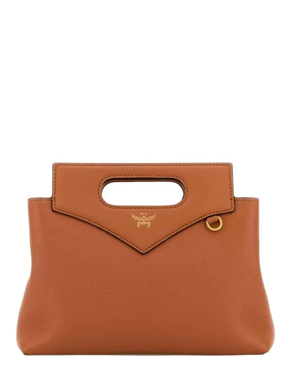 Mcm Caramel Leather Mini Soft Diamond Handbag - Brown