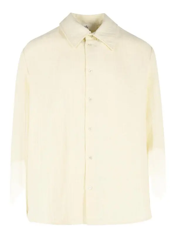 Séfr Wes' Ecru Cotton And Linen Shirt - Cream