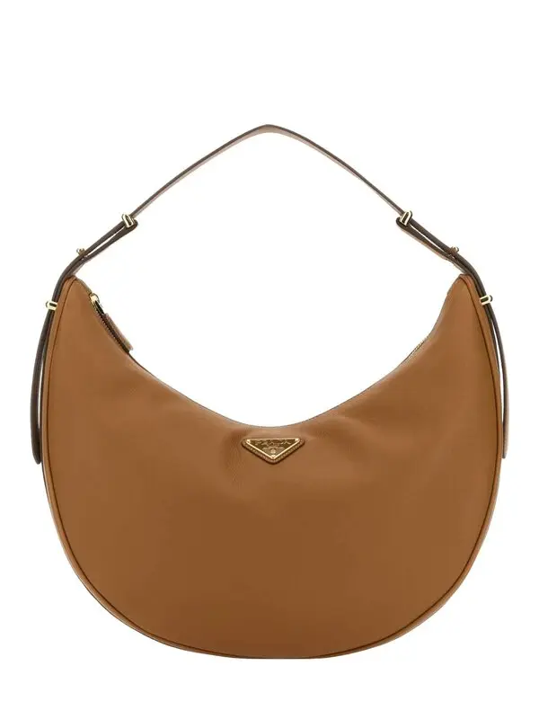 Prada Caramel Leather Big Arquã¨ Handbag - Brown