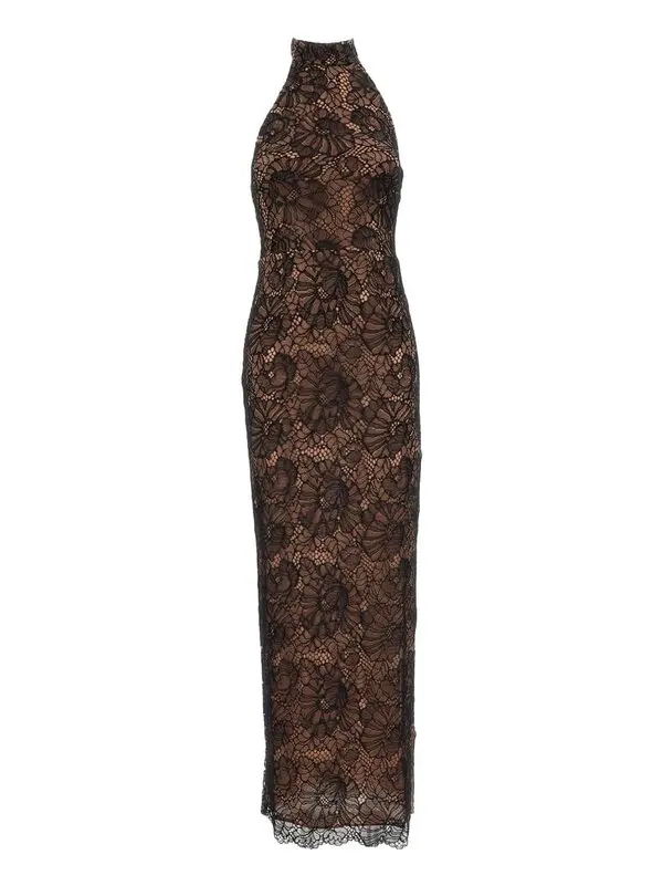 ROTATE BY BIRGER CHRISTENSEN Lace Halterneck Dress - Multicolor