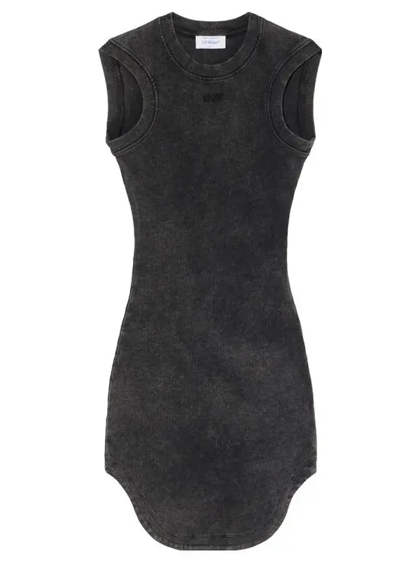 Off-White Mini Dress Off Stamp - Gray