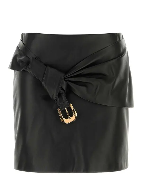 Versace Leather Mini Skirt - Black