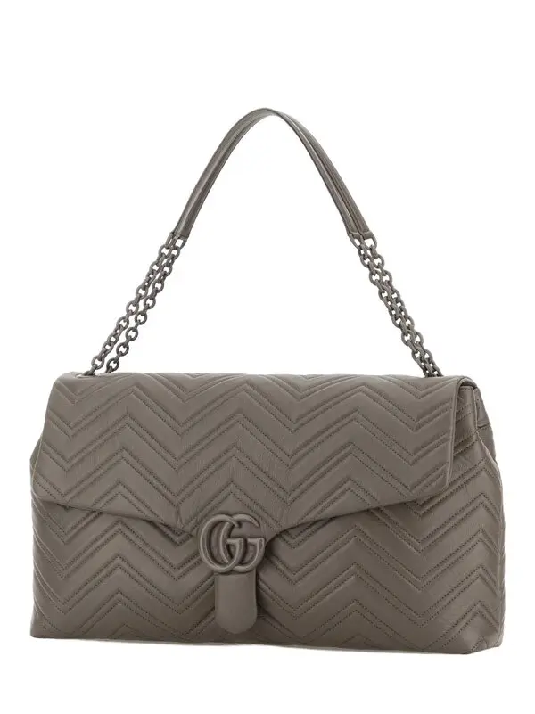 Gucci Maxi Gg Marmont Shoulder Bag - Gray