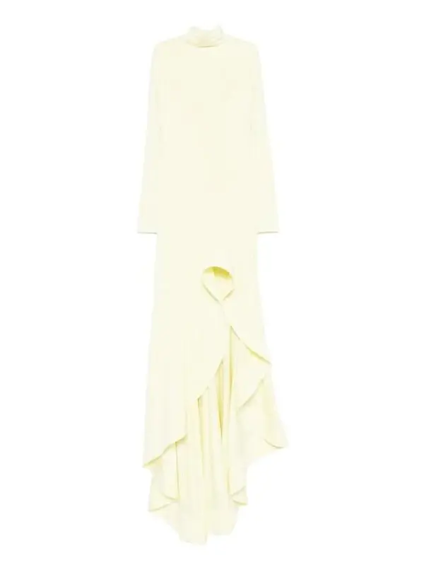 Stella McCartney High Neck Asymmetric Hem Dress - Yellow