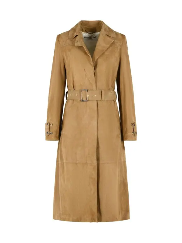 GOLDEN GOOSE Peggy' Trech In Beige Suede - Cream