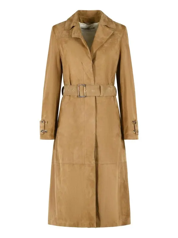 GOLDEN GOOSE Peggy Suede Trench - Cream