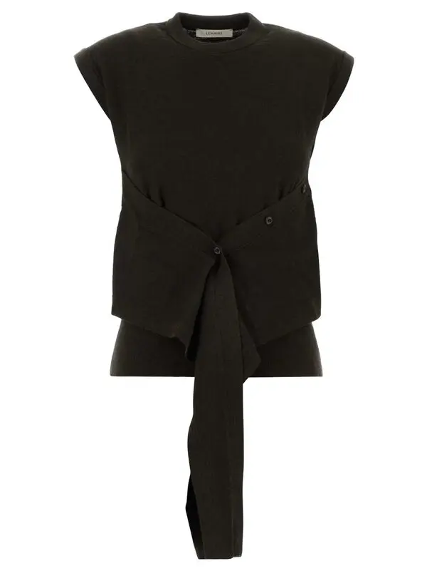 LEMAIRE Wool And Acrylic Vest - Brown