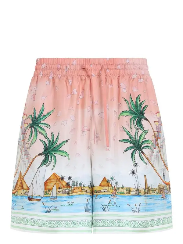 Casablanca Ethereal Silk Shorts - Multicolor