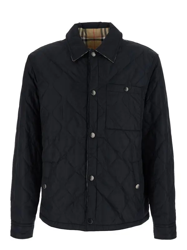 Burberry Brighton' Black Jacket With Quilted Motif And Reversible Design In Tech Fabric - Multicolor