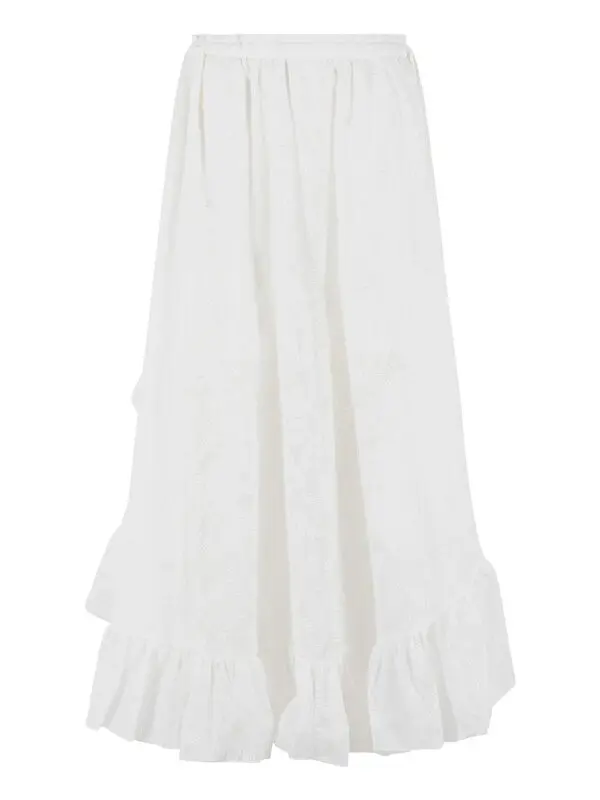 Zimmermann Daylight' Cotton Blend Long Skirt - Cream