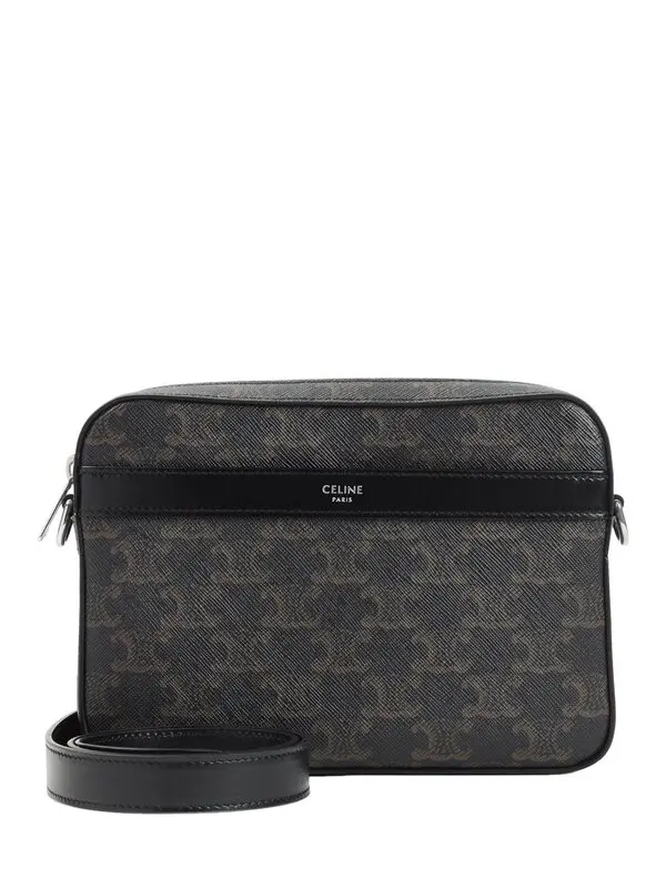 Celine Triomphe Textile Messenger Bag - Black