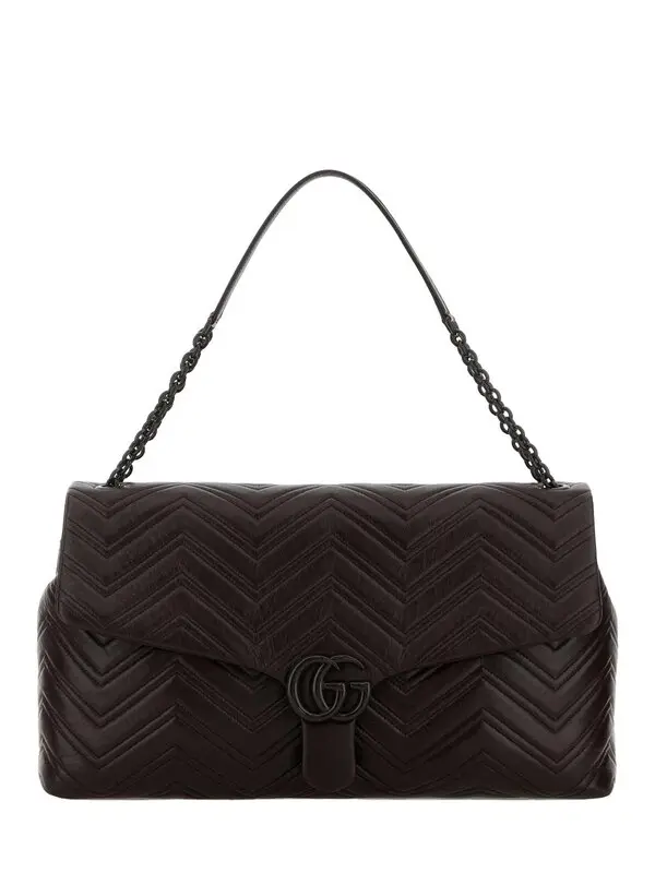 Gucci Calf Skin Varnish Plexiglass Shoulder Bag - Brown