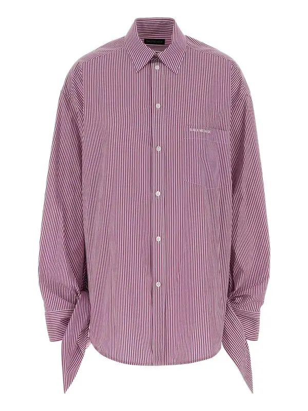 Balenciaga Embroidered Poplin Oversize Shirt - Multicolor