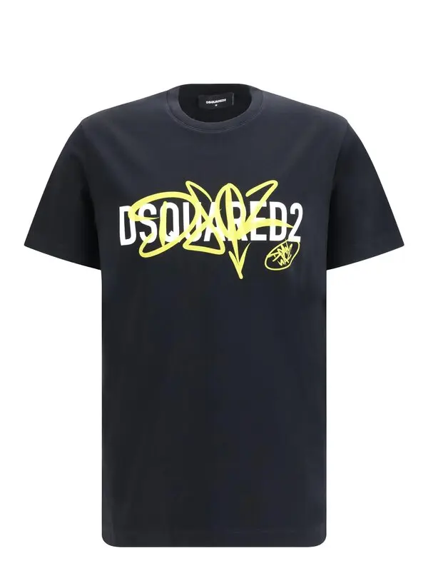 Dsquared2 Cotton Printed T-shirt - Black