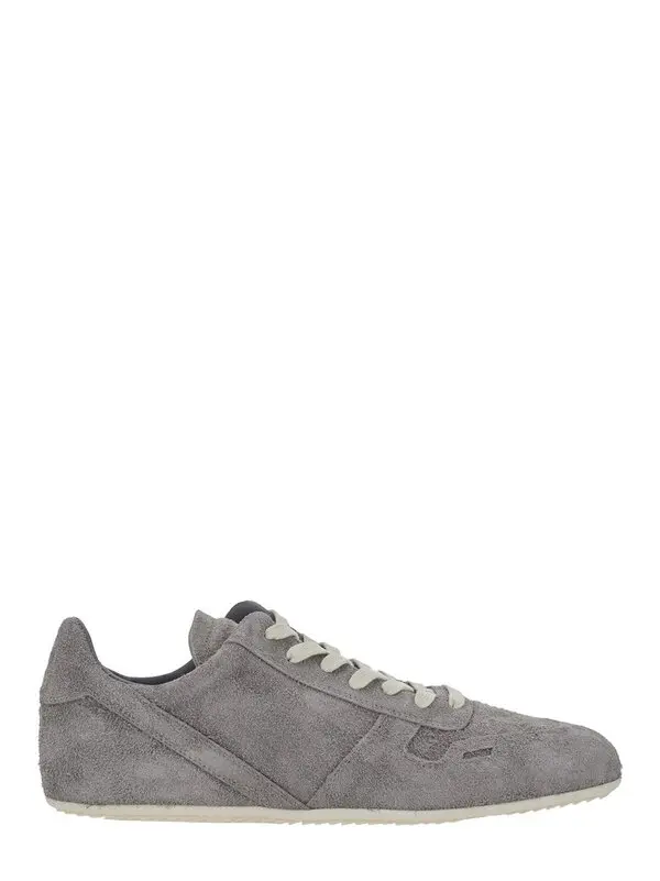 Rick Owens Grey Low Top Sneaker With Round Toe And Lace-up Closure On The Front In Suede For - Multicolor