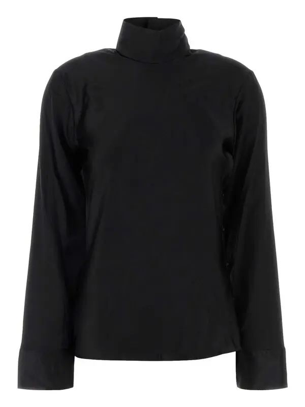 COURREGES Stretch Satin Top - Black