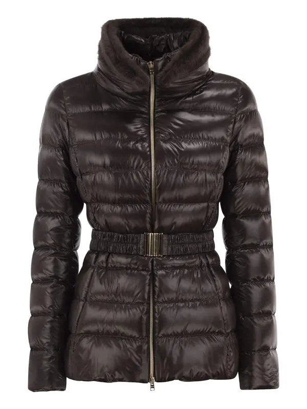 Herno Claudia Ultralight Nylon Down Jacket - Brown