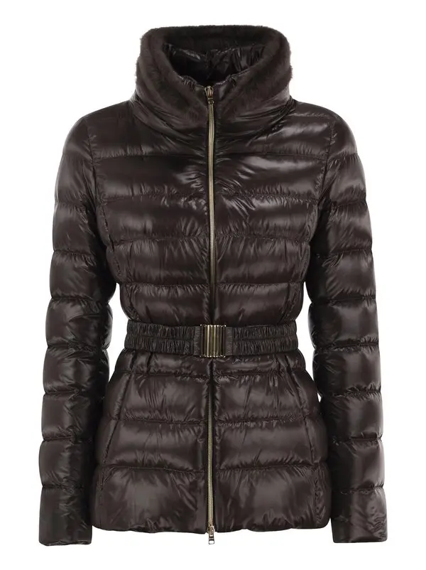 Herno Claudia Ultralight Nylon Down Jacket - Brown
