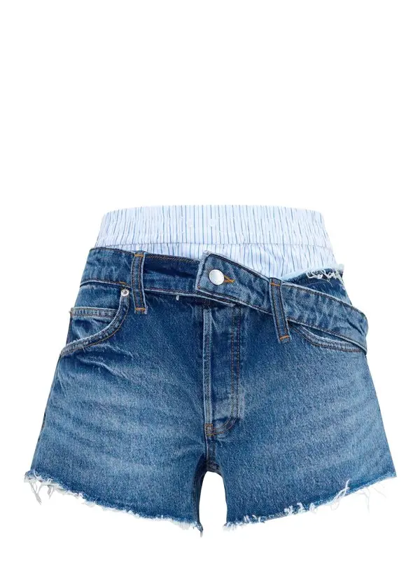Alexander Wang Denim Shorts With Boxer Detail - Blue