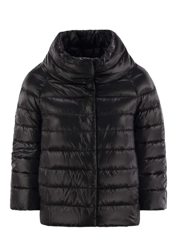 Herno Sofia Mini Cape With 3/4 Sleeves - Black