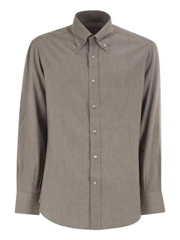 Brunello Cucinelli Cotton And Lyocell Button-down Shirt - Multicolor