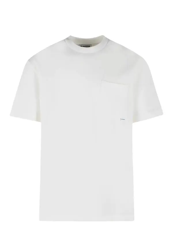 JIL SANDER Black Cotton T-shirt - White