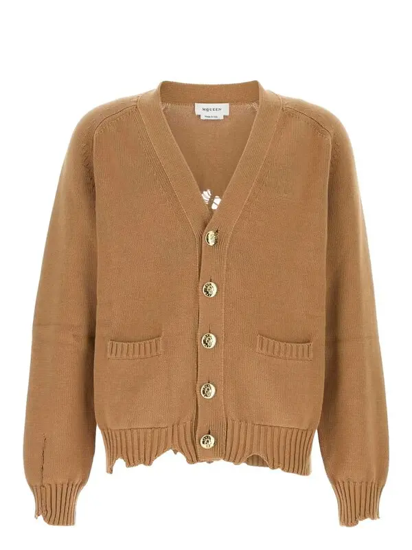 Alexander McQueen Cotton Cardigan - Brown