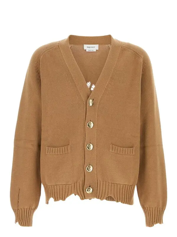 Alexander McQueen Cotton Cardigan - Brown