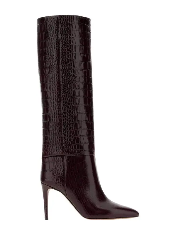 Paris Texas Burgundy Leather Boots - Red