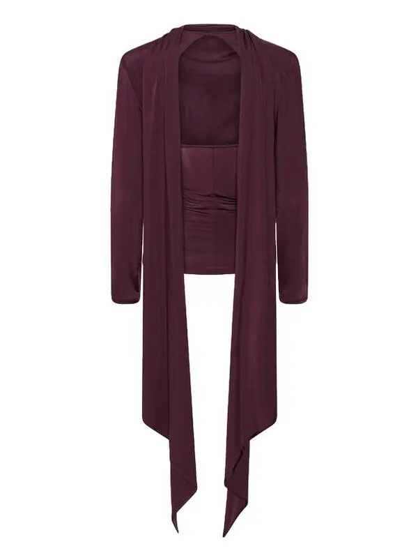 ROTATE BY BIRGER CHRISTENSEN Scarf Detail Roll Neck Top - Purple