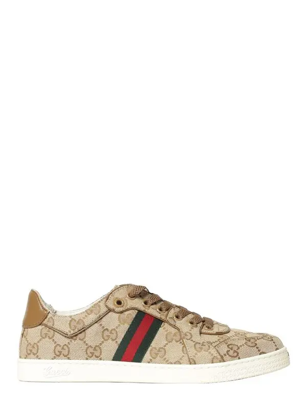 Gucci Jacquard Gg Monogram Stretch Low-top Cotton Sneakers - Cream