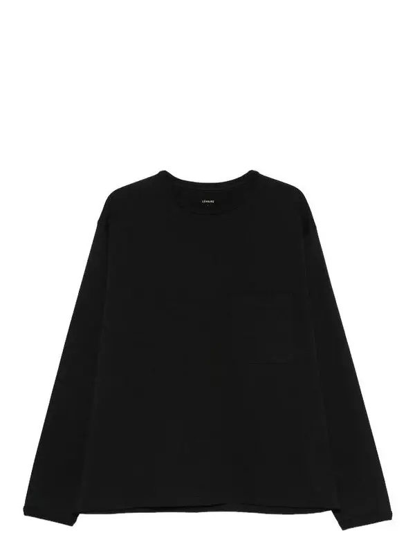 LEMAIRE Cotton Crew Neck Sweatshirt - Black