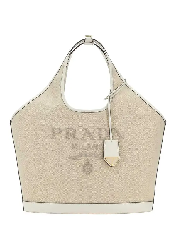 Prada Canvas Shopping Bag - Brown