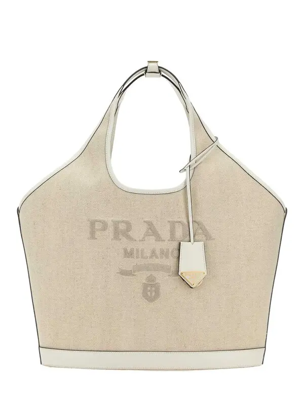 Prada Canvas Shopping Bag - Brown