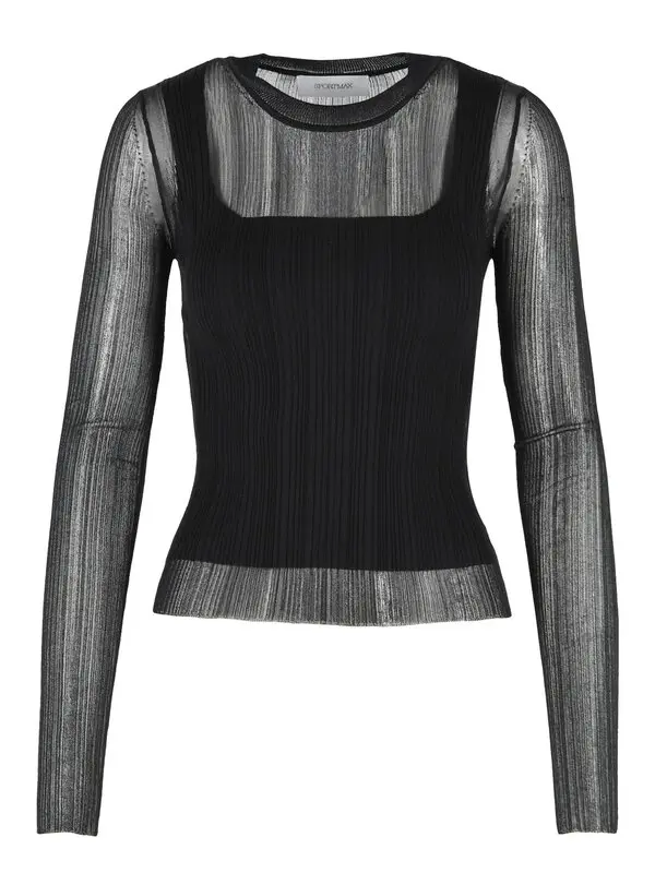 Sportmax Buono Trompe L'oeil Viscose Blend Sweater - Black