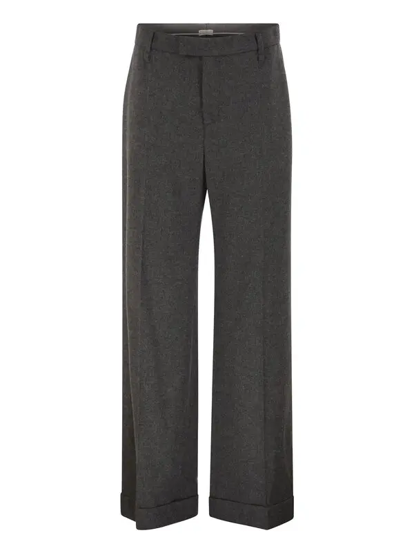 Brunello Cucinelli Virgin Wool And Cashmere Trousers - Multicolor