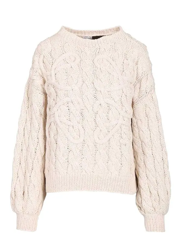 Loewe Anagram Wool And Cotton Blend Sweater - Cream