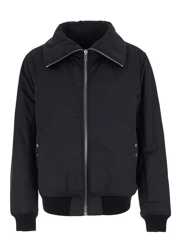 Rick Owens Dracuflight' Black Jacket With Oversized High Collar In Tech Fabric For - Multicolor